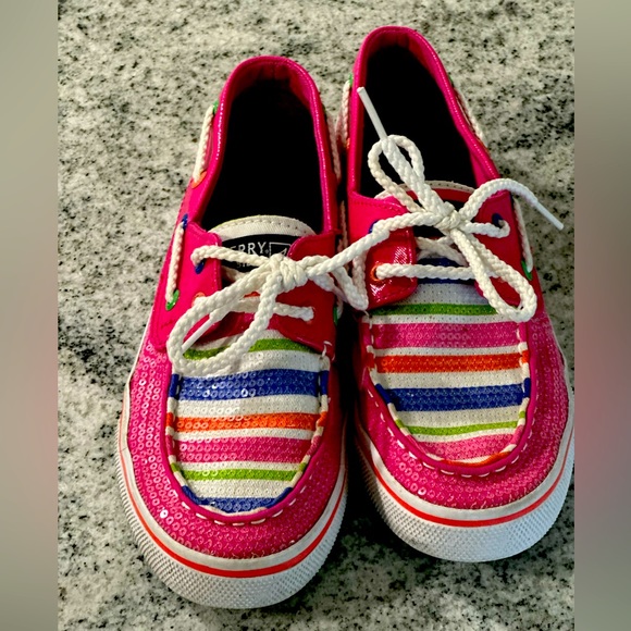 Sperry | Shoes | Sperry Topsider Bahama Girls Deck Boat Shoes Hot Pink ...